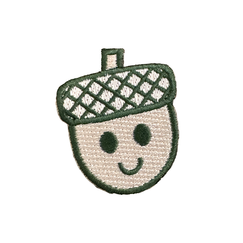 Smiley Acorn Iron On Patch – MunjoMunjo